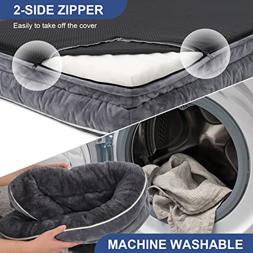 Dog Bed, Dog Beds for Large Dogs, Orthopedic Bolster Couch Pet Bed, Removable Washable Cover, Nonskid Bottom Couch, Dog Sofa Bed for Comfortable Sleep