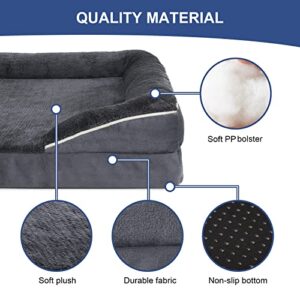 Dog Bed, Dog Beds for Large Dogs, Orthopedic Bolster Couch Pet Bed, Removable Washable Cover, Nonskid Bottom Couch, Dog Sofa Bed for Comfortable Sleep