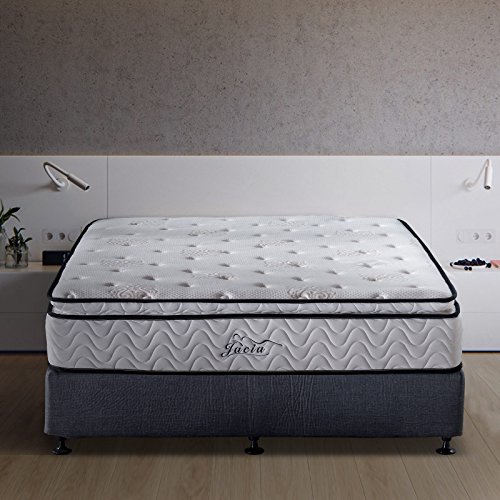 Jacia House King Mattress 11.4 Inches Pillow Top Pocket Spring Hybrid Mattress, Memory Foam Innerspring Firm Mattress -Bed in a Bag-King Mattress