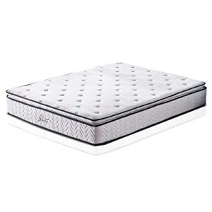 Jacia House King Mattress 11.4 Inches Pillow Top Pocket Spring Hybrid Mattress, Memory Foam Innerspring Firm Mattress -Bed in a Bag-King Mattress