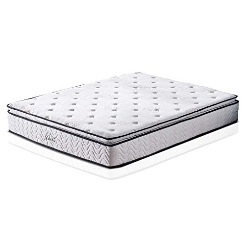 Jacia House King Mattress 11.4 Inches Pillow Top Pocket Spring Hybrid Mattress, Memory Foam Innerspring Firm Mattress -Bed in a Bag-King Mattress