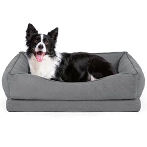 dog bed, orthopedic bolster dog beds for large dogs, egg crate foam sofa with removable washable bed cover, nonskid bottom couch, pet beds for large&extra large dogs