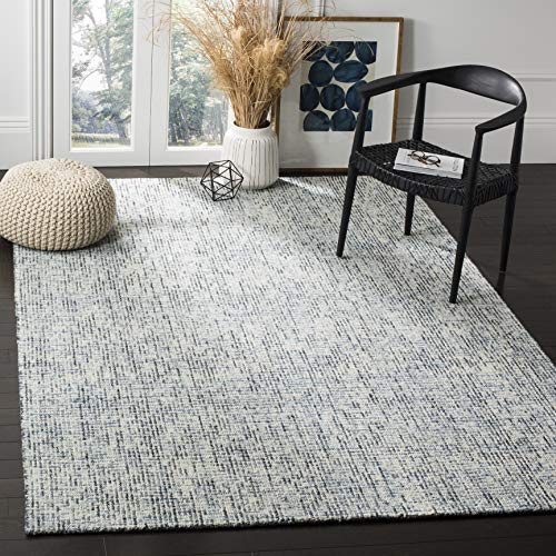 SAFAVIEH Abstract Collection 8' x 10' Blue / Charcoal ABT468B Handmade Premium Wool Area Rug