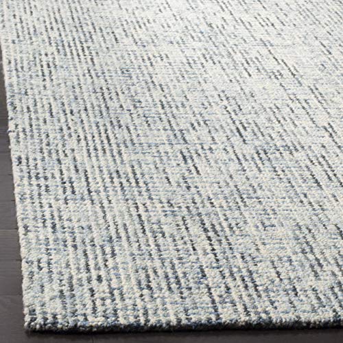 SAFAVIEH Abstract Collection 8' x 10' Blue / Charcoal ABT468B Handmade Premium Wool Area Rug