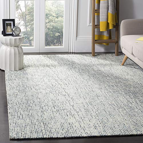 SAFAVIEH Abstract Collection 8' x 10' Blue / Charcoal ABT468B Handmade Premium Wool Area Rug