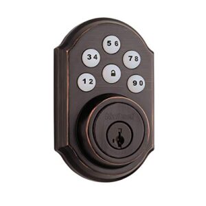 kwikset 909 smartcode electronic deadbolt featuring smartkey in venetian bronze