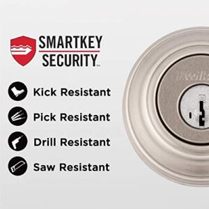 Kwikset Juno Keyed Entry Door Knob and Single Cylinder Deadbolt Combo Pack with Microban Antimicrobial Protection Featuring SmartKey Security in Satin Nickel