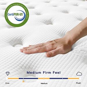 Vesgantti Queen Mattress 11 Inch Innerspring Multilayer Hybrid Queen Mattress - Ergonomic Design with Memory Foam and Pocket Spring Mattress Queen Size - Box Top Series Medium Firm Feel