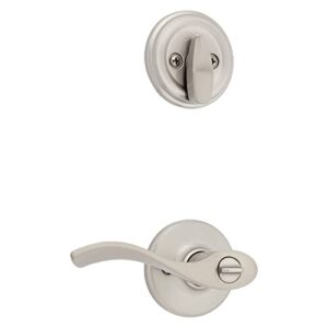 Kwikset 690BL 15 CP Single Cylinder Deadbolt Combo Pack with Balboa Entry Lever in Satin Nickel