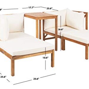 Safavieh PAT6762A Outdoor Collection Ronson Natural and Beige 5-Piece Dining Set