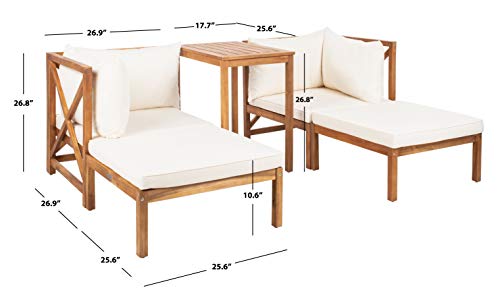 Safavieh PAT6762A Outdoor Collection Ronson Natural and Beige 5-Piece Dining Set