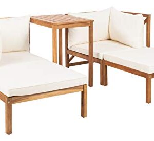 Safavieh PAT6762A Outdoor Collection Ronson Natural and Beige 5-Piece Dining Set