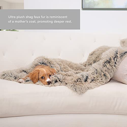 Best Friends by Sheri Calming Shag Fur Pet Throw Blanket, Taupe, 30"x40"