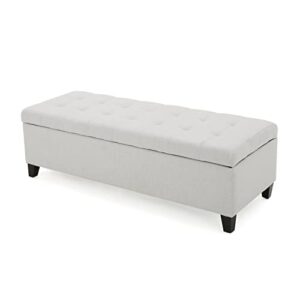 christopher knight home mission fabric storage ottoman, light grey