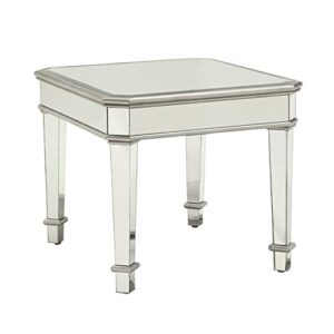 coaster home furnishings square mirrored end table silver