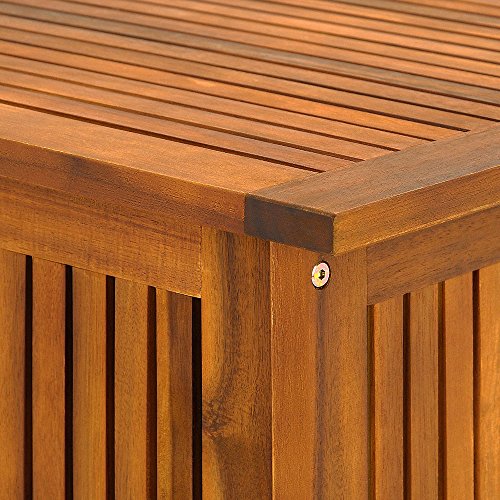 cucunu Outdoor Storage Box 65 Gallon Wooden Deck Boxes for Patio Garden Pool 46x20x24 Inch Waterproof Wood Chest Large Container