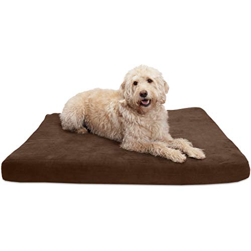 Furhaven XL Memory Foam Dog Bed Quilted Suede Mattress w/ Removable Washable Cover - Espresso, Jumbo (X-Large)