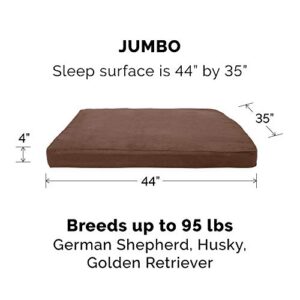 Furhaven XL Memory Foam Dog Bed Quilted Suede Mattress w/ Removable Washable Cover - Espresso, Jumbo (X-Large)