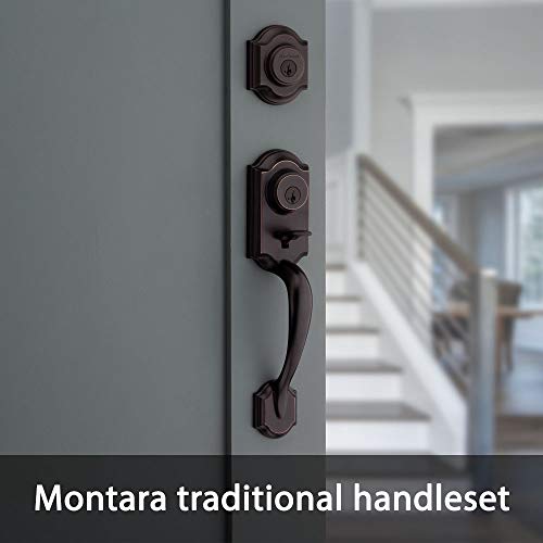 Kwikset 95530-019 Montara Single Cylinder Handleset w/Juno Knob featuring SmartKey in Venetian Bronze