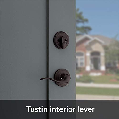 Kwikset Arlington Single Cylinder Handleset with Tustin Lever Featuring SmartKey Security in, Venetian Bronze