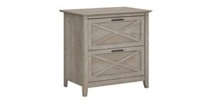 bush furniture key west 2 drawer lateral file cabinet in washed gray