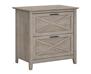 Bush Furniture Key West 2 Drawer Lateral File Cabinet in Washed Gray