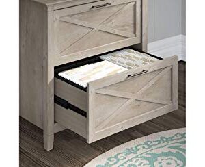 Bush Furniture Key West 2 Drawer Lateral File Cabinet in Washed Gray