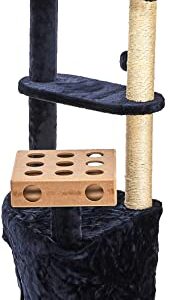 Furhaven Pet Furniture for Cats and Kittens - Tiger Tough Cat Tree Tower Interactive Playground with Toys and Condo, Home Base Playground, Blue