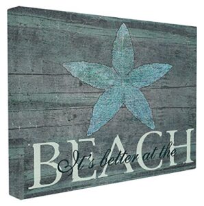 stupell industries the stupell home decor it’s better at the beach starfish wall art, 24 x 30, gallery wrapped canvas