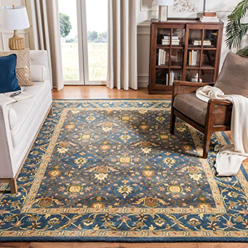 SAFAVIEH Antiquity Collection 6' x 9' Blue AT57A Handmade Traditional Oriental Premium Wool Area Rug