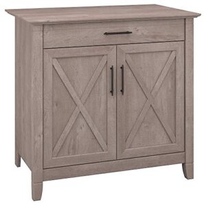 bush furniture key west secretary desk with keyboard tray and storage cabinet, washed gray