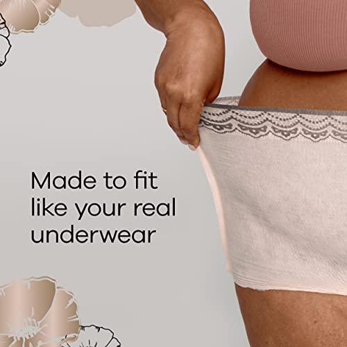 Always Discreet Boutique, Incontinence & Postpartum Underwear For Women, High-Rise, Size Small/Medium, Rosy, Maximum Absorbency, Disposable, 20 Count