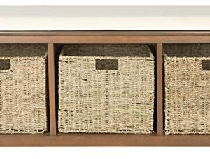 Safavieh American Homes Collection Lonan Grey and White Wicker Storage Bench, 0, Brown