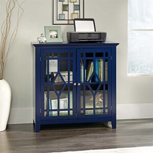 sauder shoal creek display cabinet, indigo blue finish