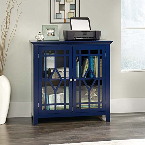 Sauder Shoal Creek Display Cabinet, Indigo Blue finish