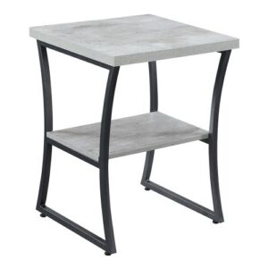 convenience concepts x-calibur end table, faux birch / slate gray frame