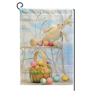 my little nest seasonal garden flag easter bunny eggs vertical garden flags double sided for home farmhouse yard holiday flag outdoor decoration banner 28″x40″