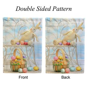 My Little Nest Seasonal Garden Flag Easter Bunny Eggs Vertical Garden Flags Double Sided for Home Farmhouse Yard Holiday Flag Outdoor Decoration Banner 28"x40"