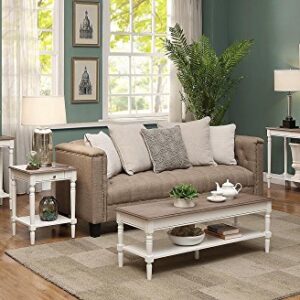 Convenience Concepts French Country Coffee Table with Shelf, Driftwood/White