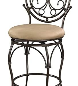 Powell Company Big and Tall Scroll Circle Back Powell Counter Stool, Height, Bronze/Beige