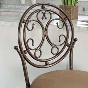 Powell Company Big and Tall Scroll Circle Back Powell Counter Stool, Height, Bronze/Beige