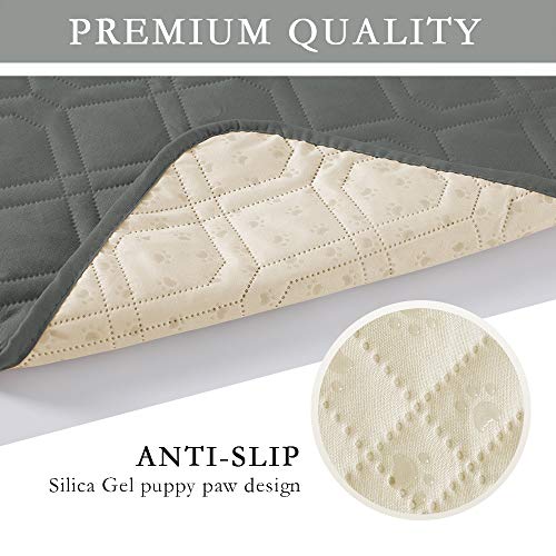 SUNNYTEX Waterproof Dog Bed Cover Dog Mat Pet Pad Pet Blanket for Couch Sofa Bed Mat Anti-Slip Furniture Protrctor(52" 82",Grey)