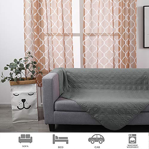 SUNNYTEX Waterproof Dog Bed Cover Dog Mat Pet Pad Pet Blanket for Couch Sofa Bed Mat Anti-Slip Furniture Protrctor(52" 82",Grey)