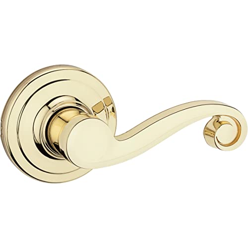 Kwikset 97200-780 Lido Hall/Closet Door Lever, Polished Brass