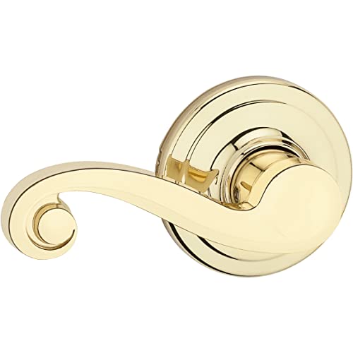 Kwikset 97200-780 Lido Hall/Closet Door Lever, Polished Brass