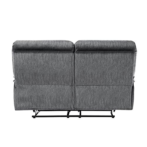 Lexicon Braddock Wall-Hugger Manual Double Reclining Loveseat, Gray