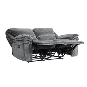 Lexicon Braddock Wall-Hugger Manual Double Reclining Loveseat, Gray