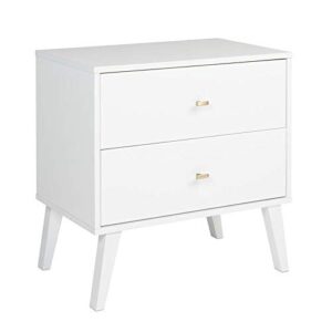 prepac milo 2-drawer nightstand, white