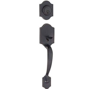 Amazon Basics Handleset with Shelby Lever - Single Cylinder - Oil Rubbed Bronze