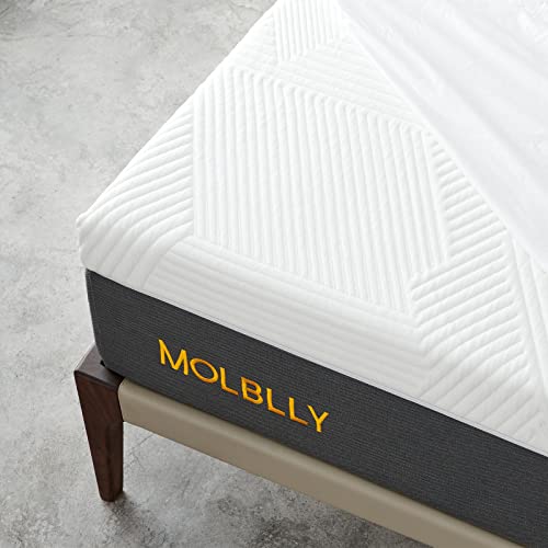 Molblly 12 Inches King Size Mattress for Back Pain Relief, Gel Memory Foam Mattress in a Box, Fiberglass Free, Medium Firm, 10-Year Support, Premium King Bed